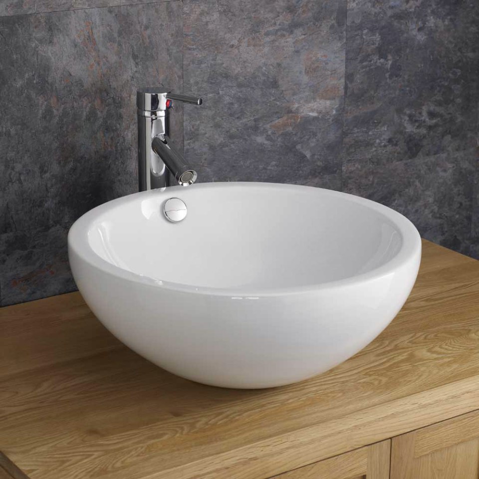 Moda Trento Deep Circular Ceramic Shaped Wash Basin Sink Bathroom Round